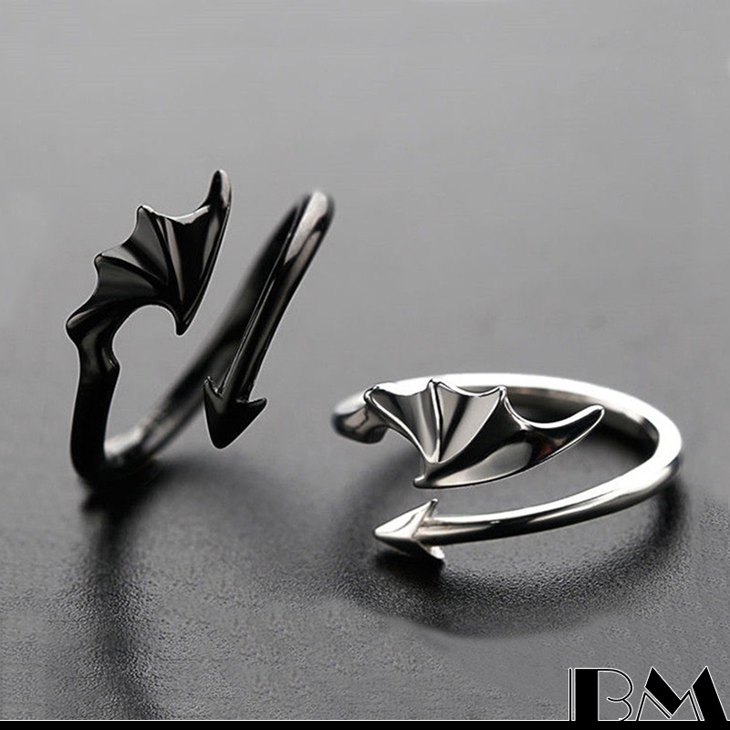 Devil And Angel Dark Punk Gothic Dragon Lovers Tail Ring For Women ...