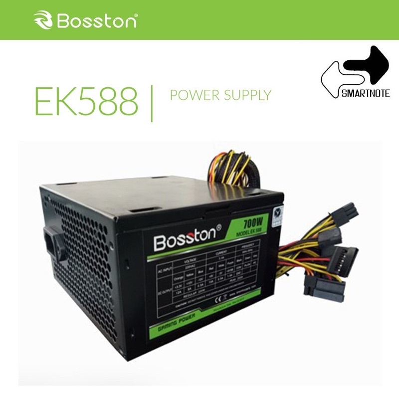 BOSSTON 700w EK 588 BIG FAN With 6 PIN PSU COMPUTER DESKTOP CPU POWER ...
