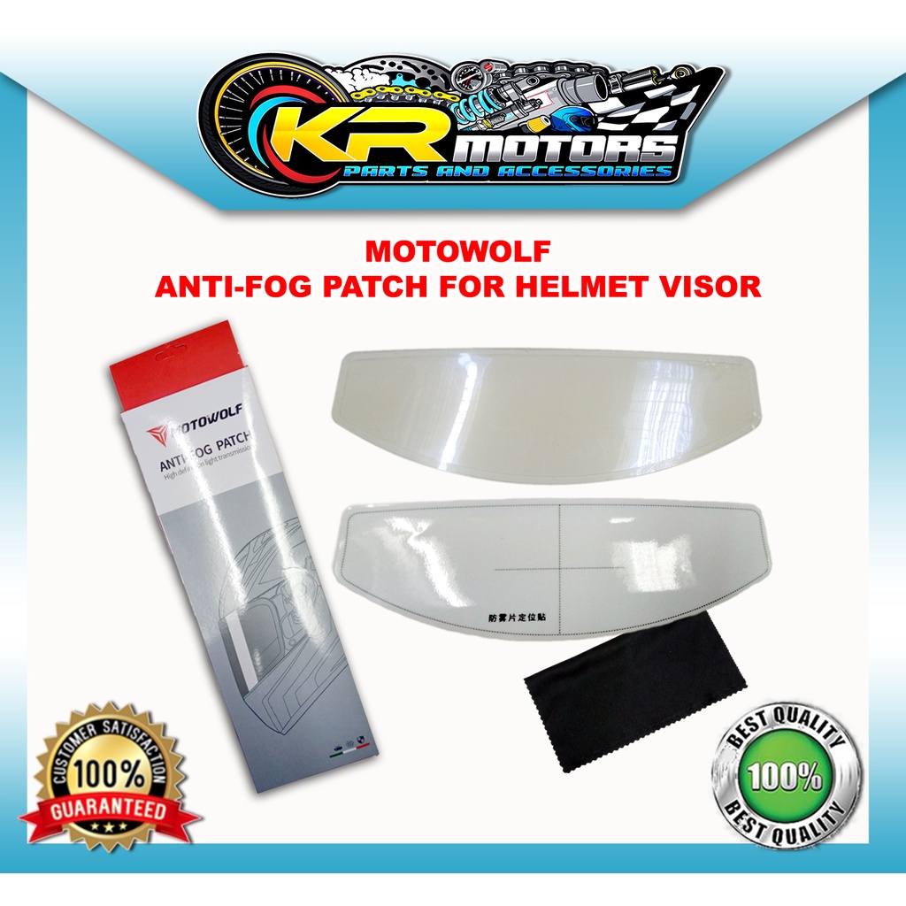 Motowolf Anti-fog Patch, Fog Film Protector for Motorcycle Helmets ...