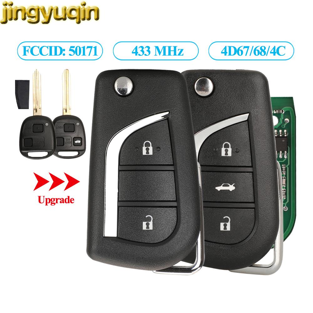¤Jingyuqin Upgrade Remote Car Key Fob 4d67/68/4c Chip 433mhz 50171 For ...