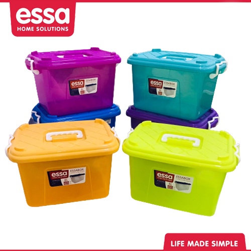 EssaBox 8L Durable Storage Box Solution and Organizer with Grip Handle ...