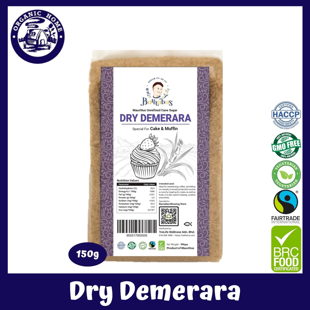 Barnabas Dry Demerara [Mauritius Unrefined Cane Sugar] (100g) | Shopee ...