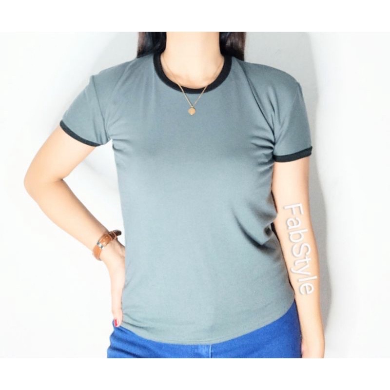 Plain Ringer Tees (fit Up to Medium) | Shopee Philippines