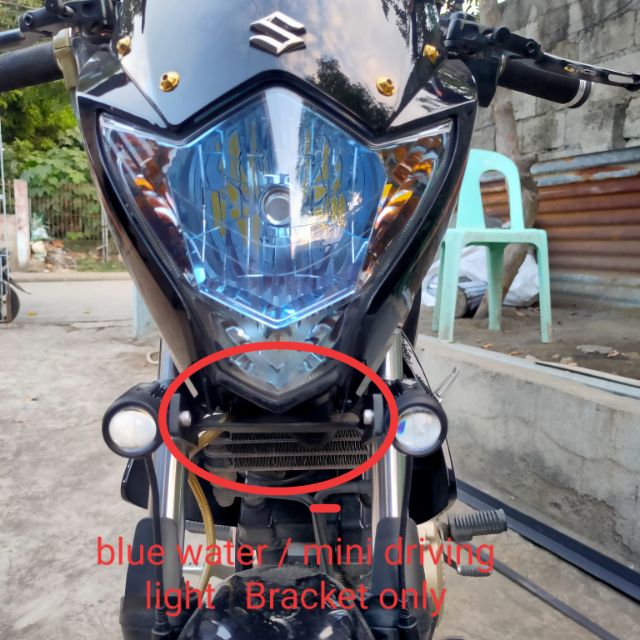 Raider 150 carb type blue water J.COM (MDL) mini driving lights bracket ...