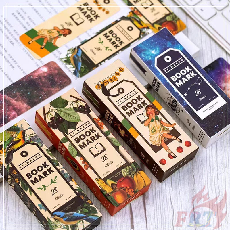 28Pcs/Set Retro Art Series Bookmarks Books Marker Stationery School ...