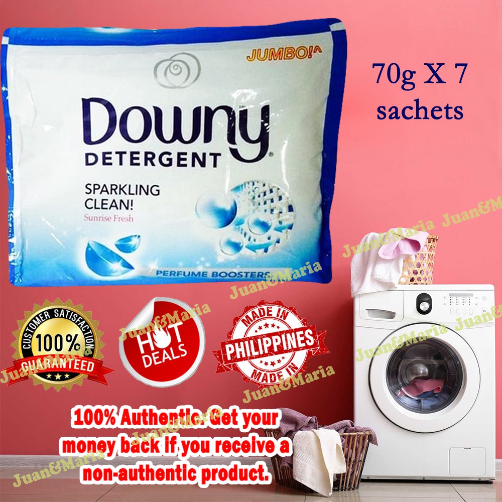 Downy Sunrise Fresh Laundry Powder Detergent 70 grams x 7 Sachets ...