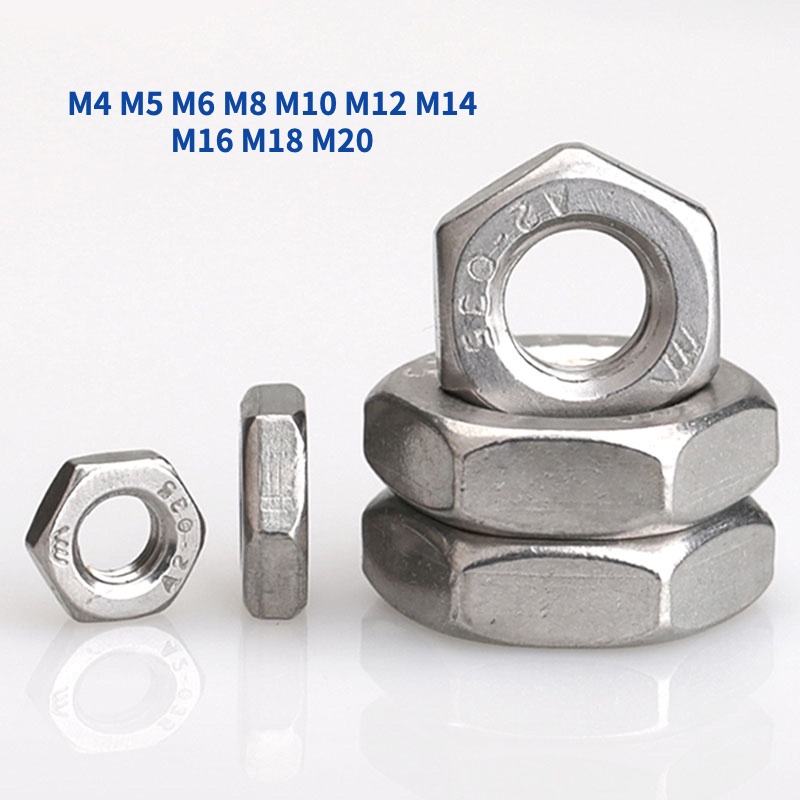 Hex Half Thin Nuts 316 A4 Stainless Jam Nut M4 M5 M6 M8 M10 M12 M14 M16 M18 M20 | Shopee Philippines