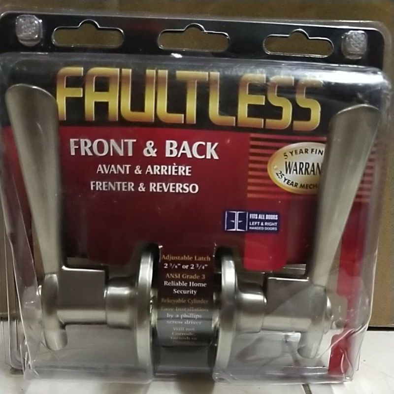 Faultless doorknob door knob front and back lever type doorknob ...