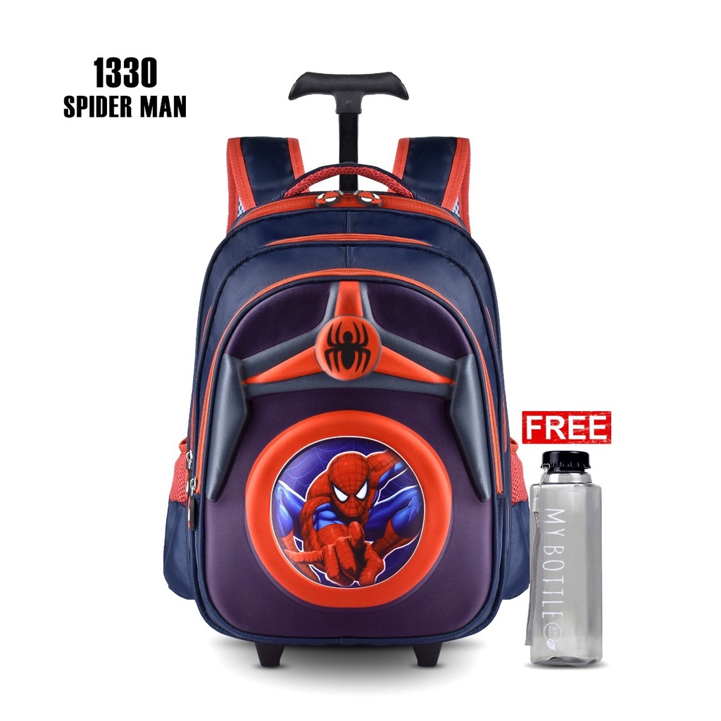 Free Drink Bottle - Trolly 1330 Boys School Backpack Trolley Wheel ...