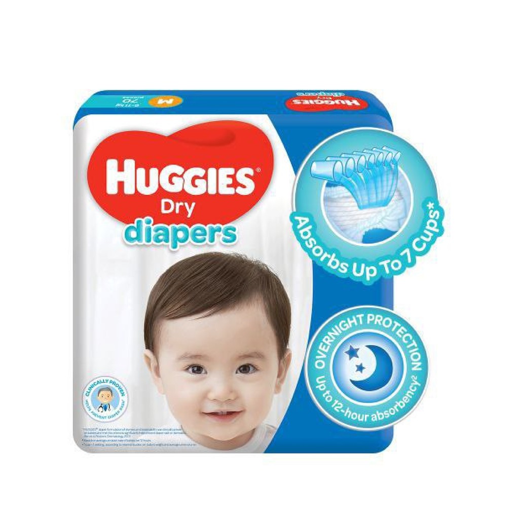 Huggies Dry Diaper Med 16pcs | Shopee Philippines