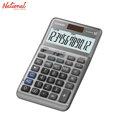 Casio Desktop Calculator Jf120Fm Mt 12 Digits Dual Power, Gray | Shopee ...
