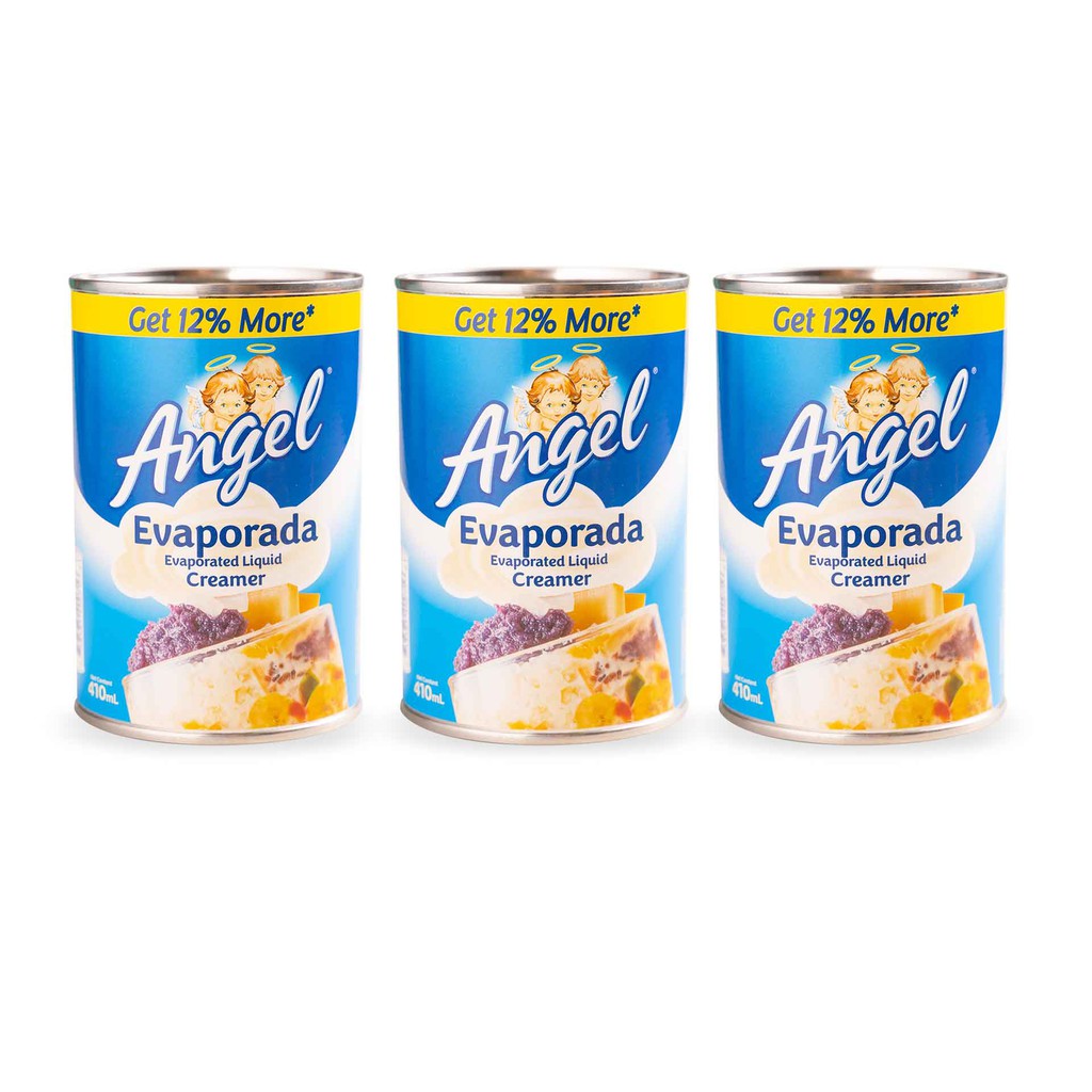 Angel Evaporada Evaporated Liquid Creamer 410mL X 3 Cans | Shopee ...
