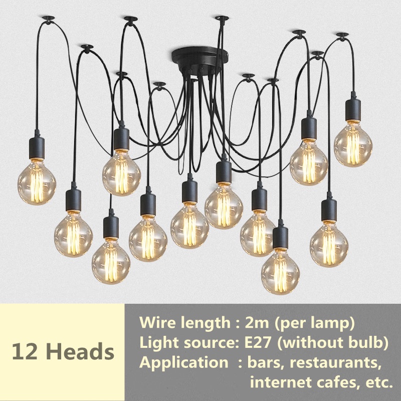 1-2m Hang Light DIY Retro Bar Counter Light Chandelier Pendant Lamp ...