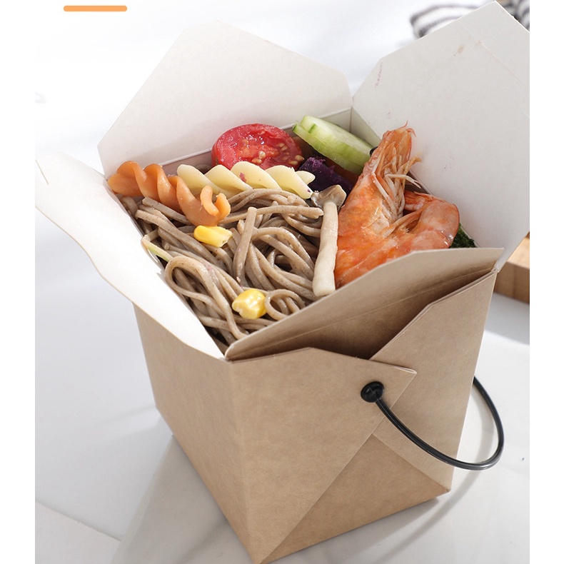 10pcs PH Based Rice in a Box w/ Handle /Takeout box handle Noodles ...
