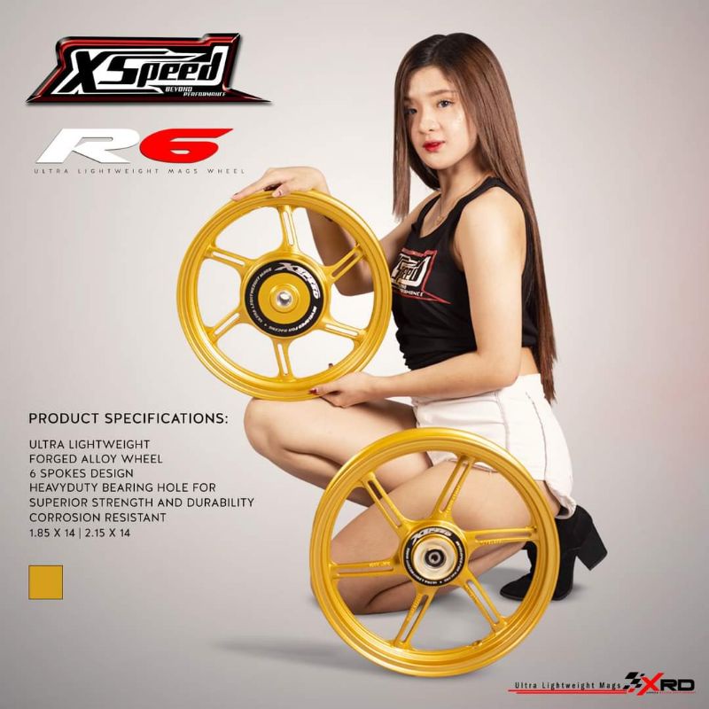 XSPEED R6 ULTRA LIGHTWEIGHT MAGS PAIR W/ BEARING F1. 85/14/R-2.15/14 ...