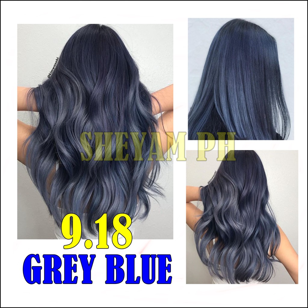 BREMOD 9.18 GREY BLUE HAIR COLOR - SET - WITH OXIDIZING | Shopee ...