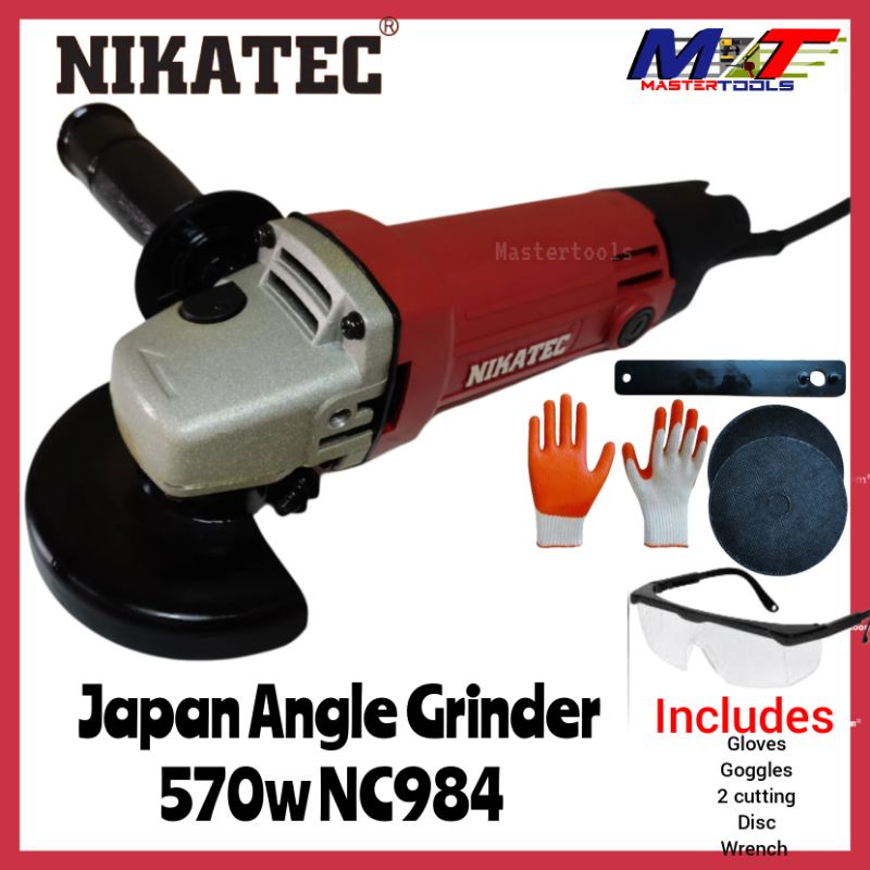 Nikatec Japan Angle Grinder 570w NC984 (FREE Gloves, Goggles and ...