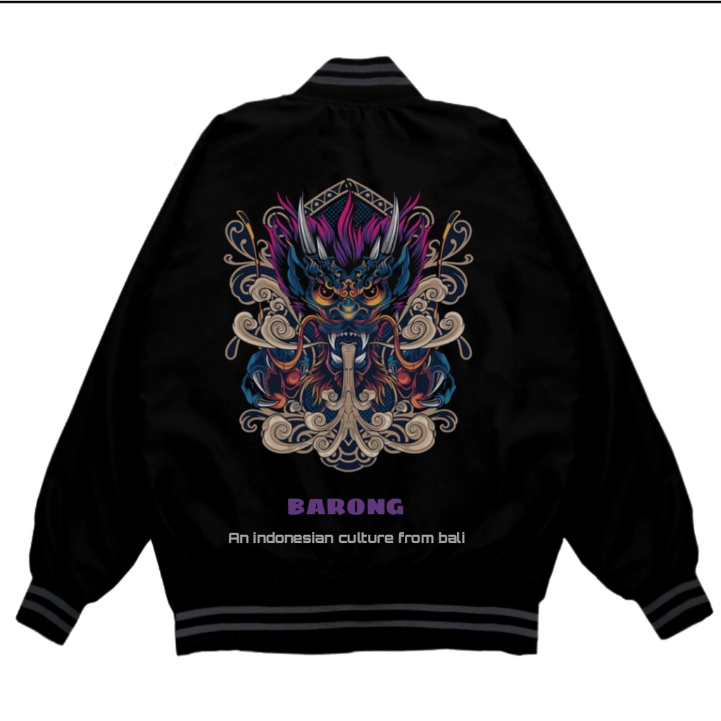 Sukajan Japanese Culture Bomber Jacket - Barong Purple Black | Shopee ...