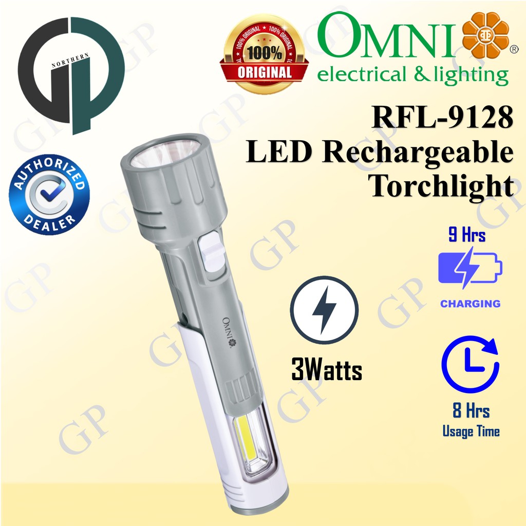 OMNI LED Rechargeable Torchlight RFL-9128 - GPNorthern | Shopee Philippines