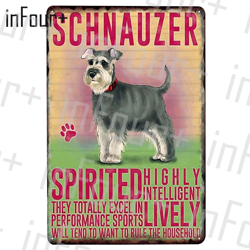 2024 Schnauzer Dog Pet Plate Tin Sign Plaque Metal Vintage Decor Metal ...