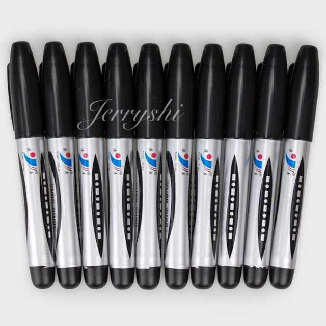 JS Pentel pen Permanent Marker 10 pcs per box black | Shopee Philippines