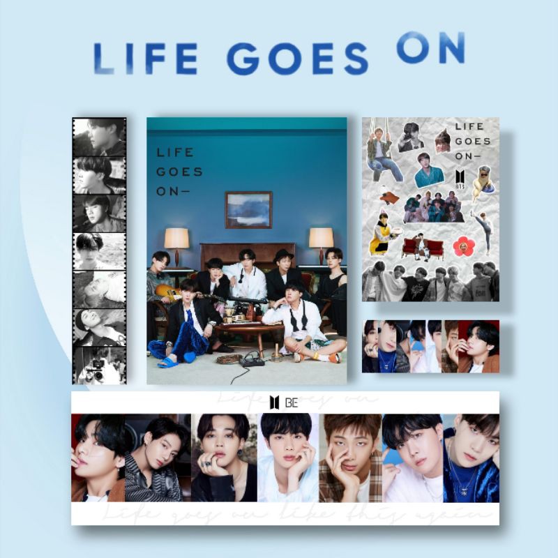 1 Set BTS Fanny Life Goes on Photocard 2 Sided and Poster Size A4 for ...