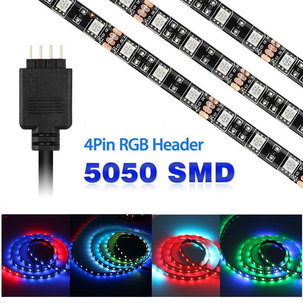 DC 12V 4pin SMD 5050 RGB LED Strip Lights for Modding PC computer Case ...