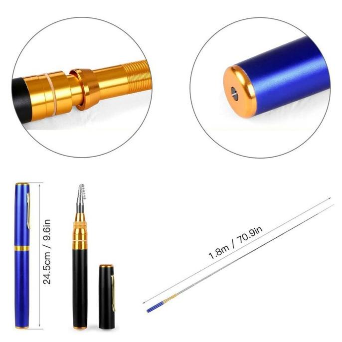 1.80m 1.80M Mini Portable Pen Shape Fishing Rod Pole Pen Shape Fishing ...