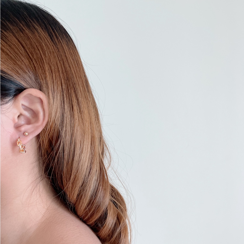 Sparkles By Olivia Manila Lara Chain Hoop Earrings | Shopee Philippines