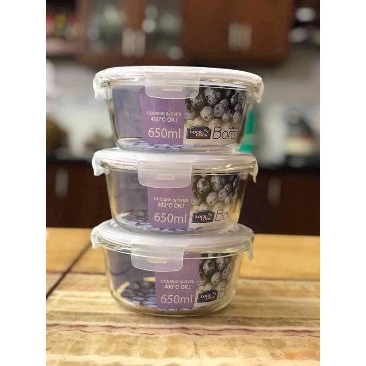 LOCK & LOCK 2 lock Glass Bowls&lock 650ml | Shopee Philippines