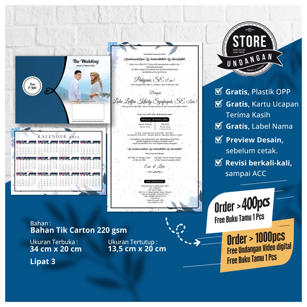 Unique Simple Elegant Luxury Thick Fast Calendar Wedding Invitation ...