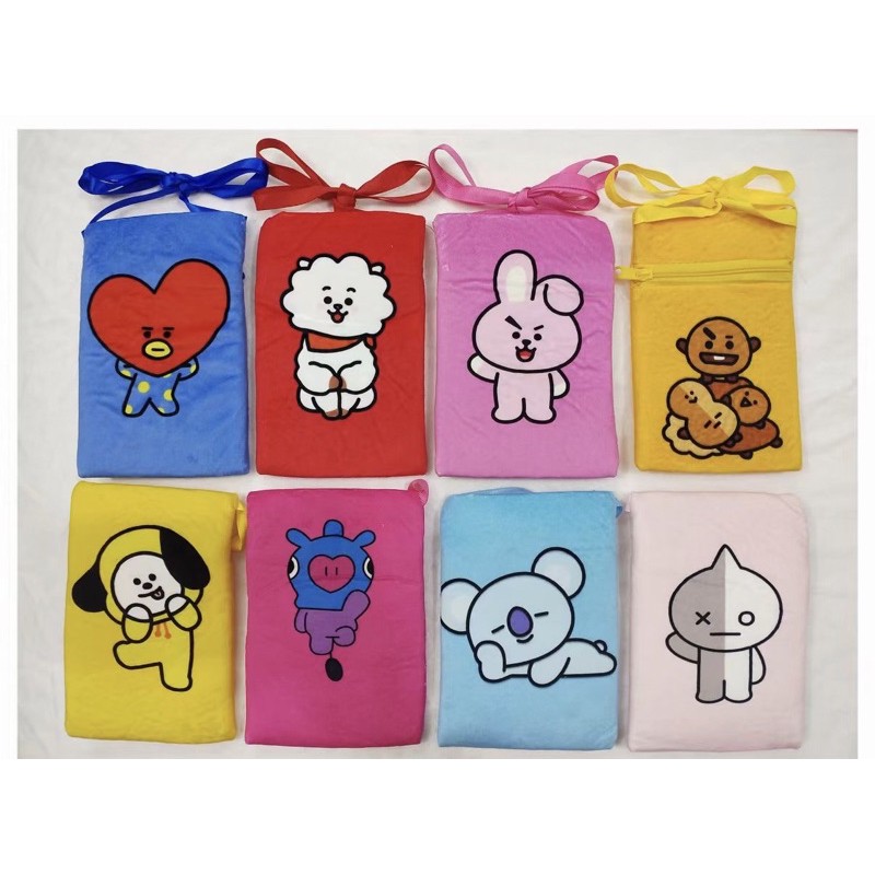 KPOP BTS Purse BT21 Mini Wallet Cute Coin Bags assorted design 6pcs ...