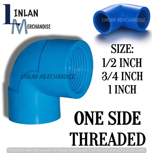 1 PC BLUE PVC Water Pipeline Fittings Elbow 90 Degrees (1/2",3/4" & 1 ...