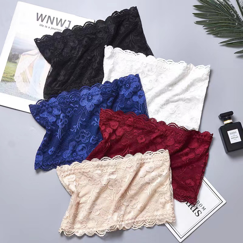 Sexy Basic Layer Strapless Solid Color Tube Bra Top Lace #520 | Shopee ...