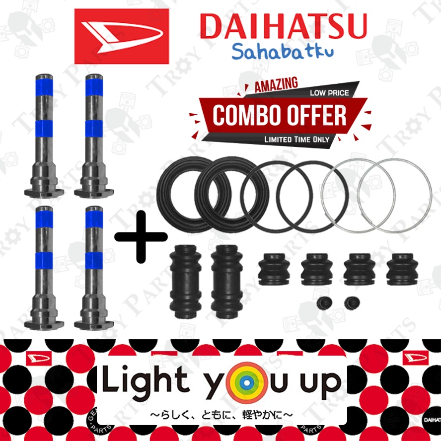 Daihatsu Front Disc Brake Caliper Guide Pin Bolt / Repair Kit (Full Set ...