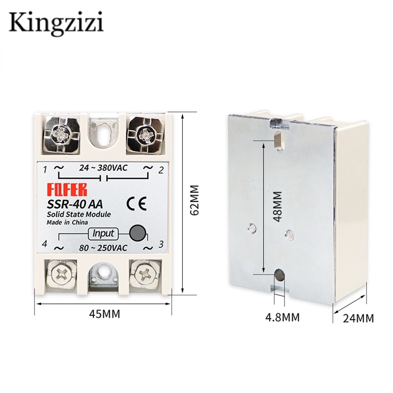 10A 25A 40A 60A Single Phase Solid State Relay AC SSR SSR-10AA SSR-25AA SSR-40AA SSR-60AA 80 ...