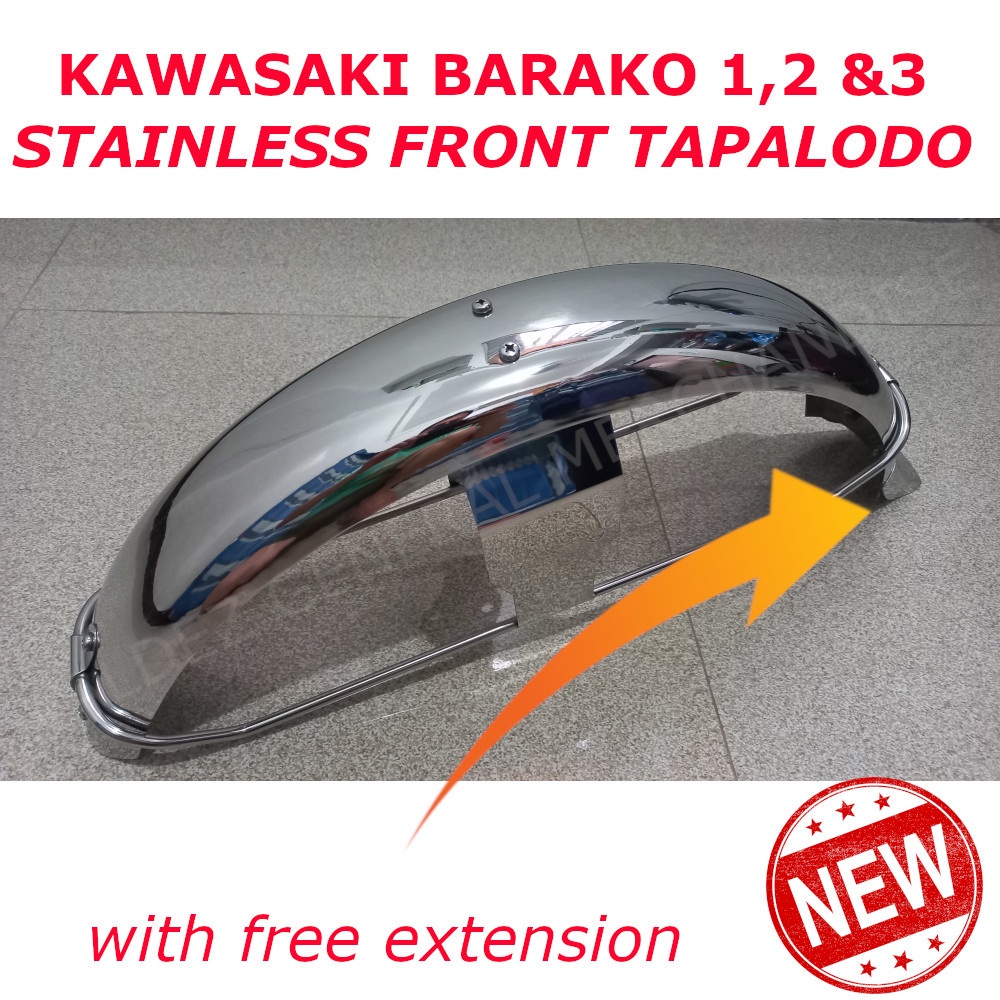 Valdez, Kawasaki Barako 1,2 & 3, New Stainless Front Fender, Harap ...