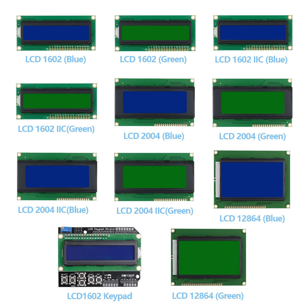 LCD1602 LCD2004 LCD12864 IIC/I2C Module Display, Blue/Green Screen for ...