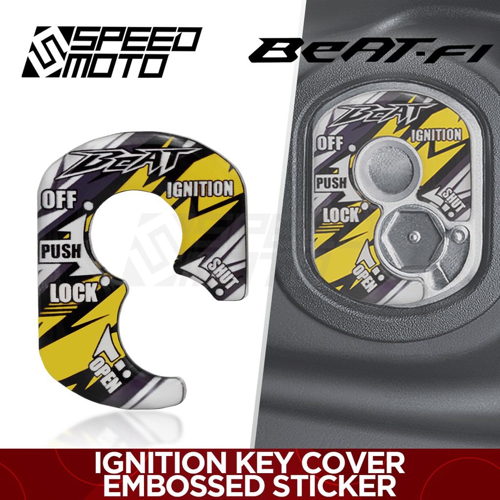 MOKOTO HONDA BEAT FI IGNITION KEY COVER EMBOSSED 3D GEL TYPE STICKER ...
