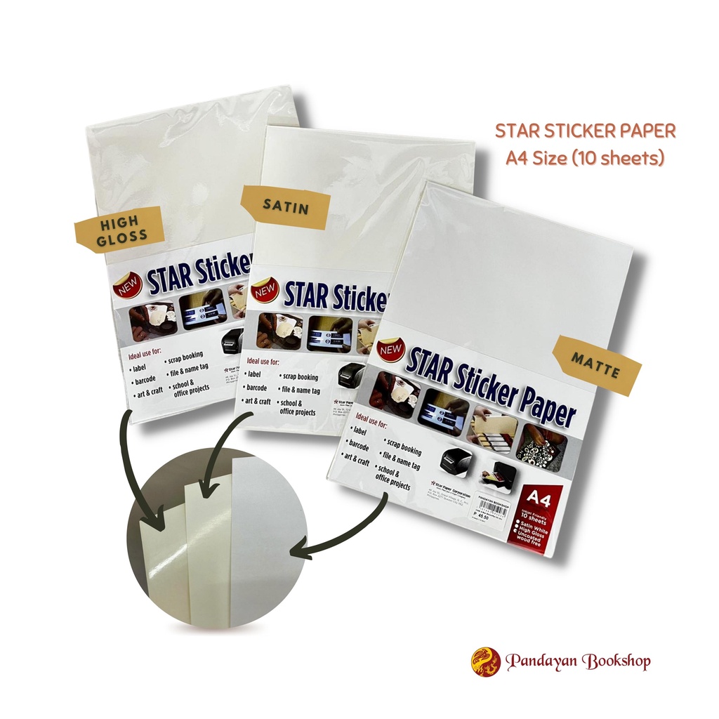 Star Sticker Paper (A4 Inkjet Friendly 10 Sheets/Pack) | Shopee Philippines