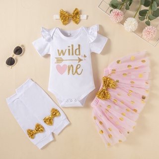 Baby Girl Princess Birthday Suit Lotus Leaf Sleeve One-Piece Jumpsuit ...