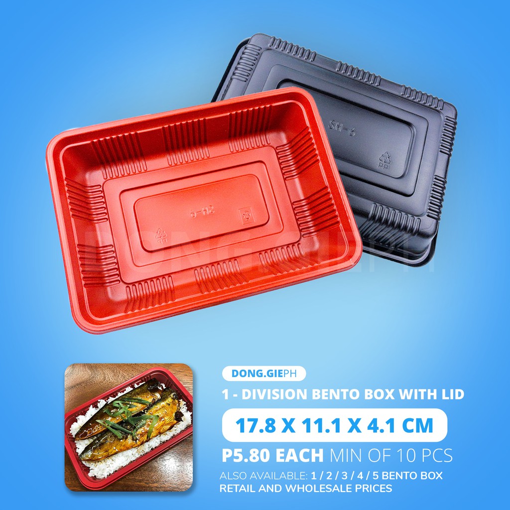 [25 PCS] 1 - Division Disposable Bento Box with NO Plastic Lid | Shopee ...