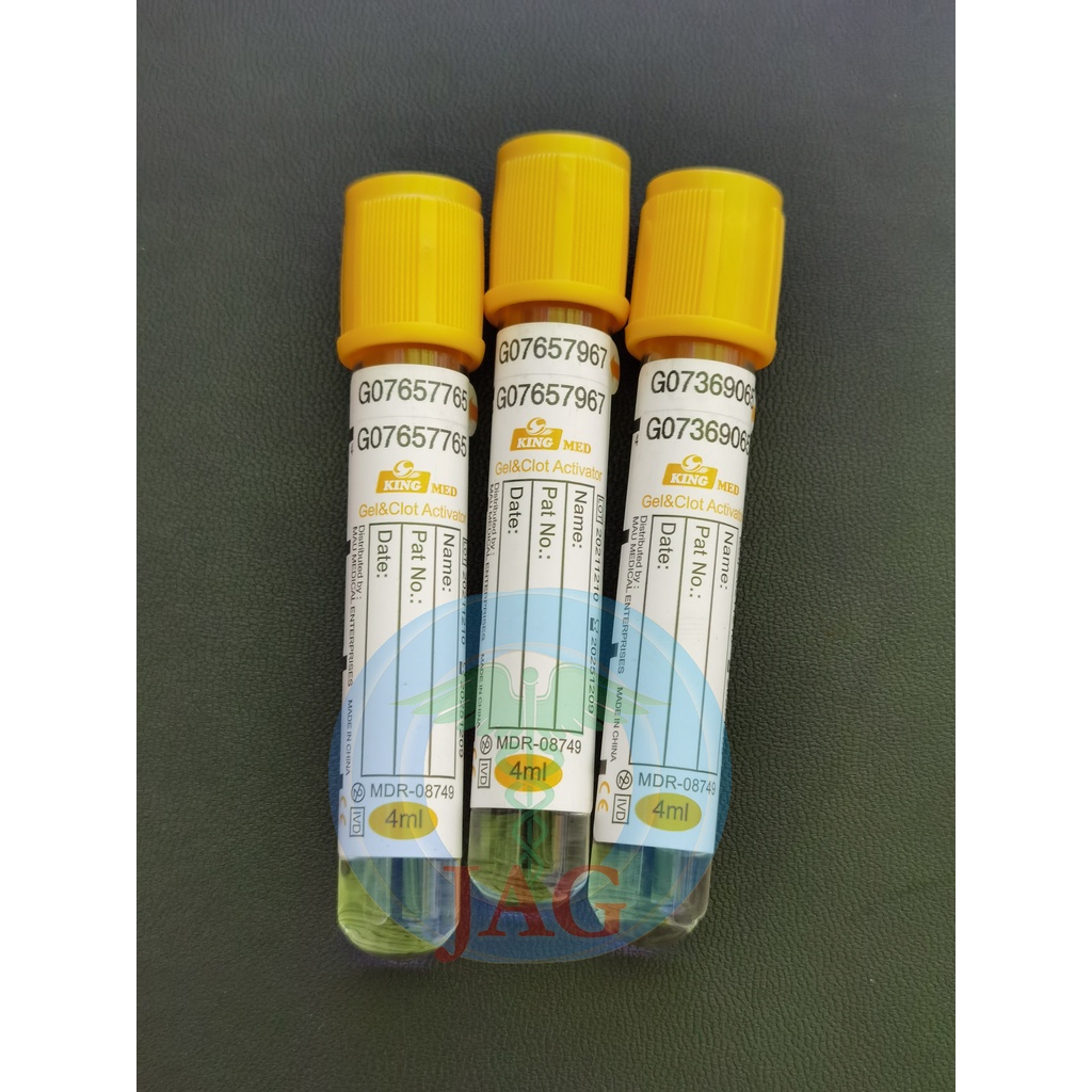 Vacutainer Tube | EDTA, Red, Black, Blue, Gray, Green, Yellow Top (1 PC ...