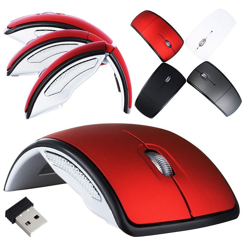 2.4G Wireless Mouse Mini Foldable Travel USB Receiver Mouse Optical ...