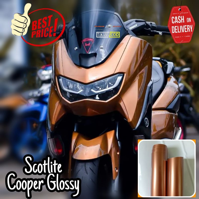 Glossy Cooper Color Scotlite Sticker Brown Motorcycle Scotlite Cooper ...