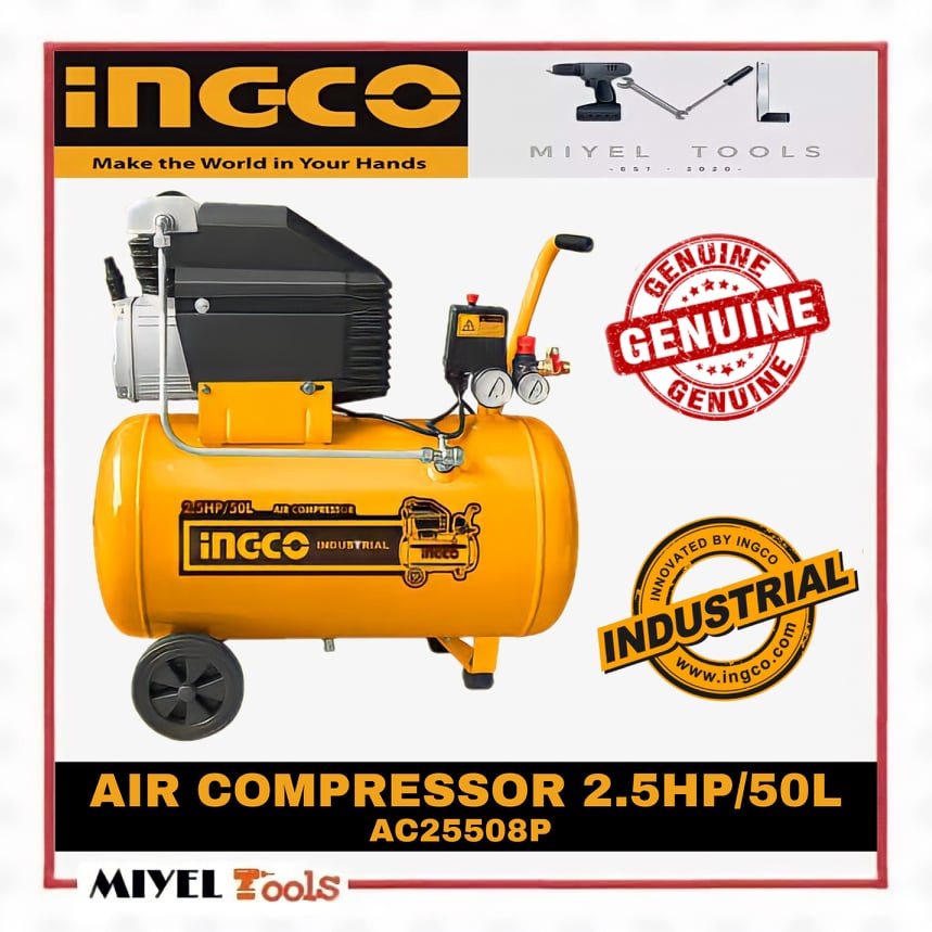 INGCO INDUSTRIAL 50L Air Compressor 2.5HP (AC25508P) | Shopee Philippines