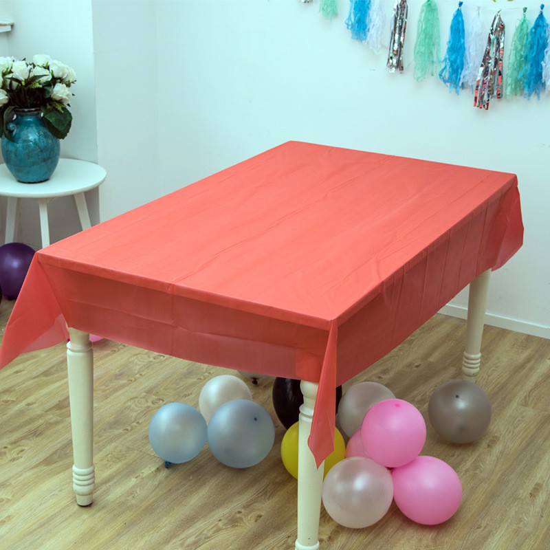 Agar.shop 6 Seater Plain Plastic Table Cover Waterproof Rectangular Disposable Party Decoration ...