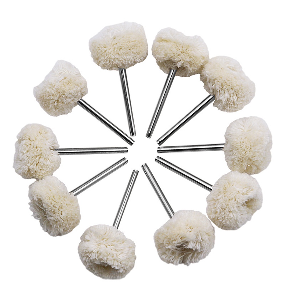 5Pcs Polishing Buffing Cotton Wheel Rotary Tool Grinder 3.0 Handle Yarn ...