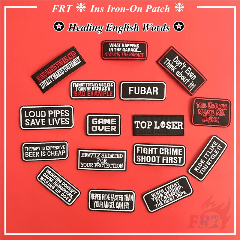 ☸ Ins - Healing English Words Series 01 Slang Patch ☸ 1Pc DIY Sew on ...