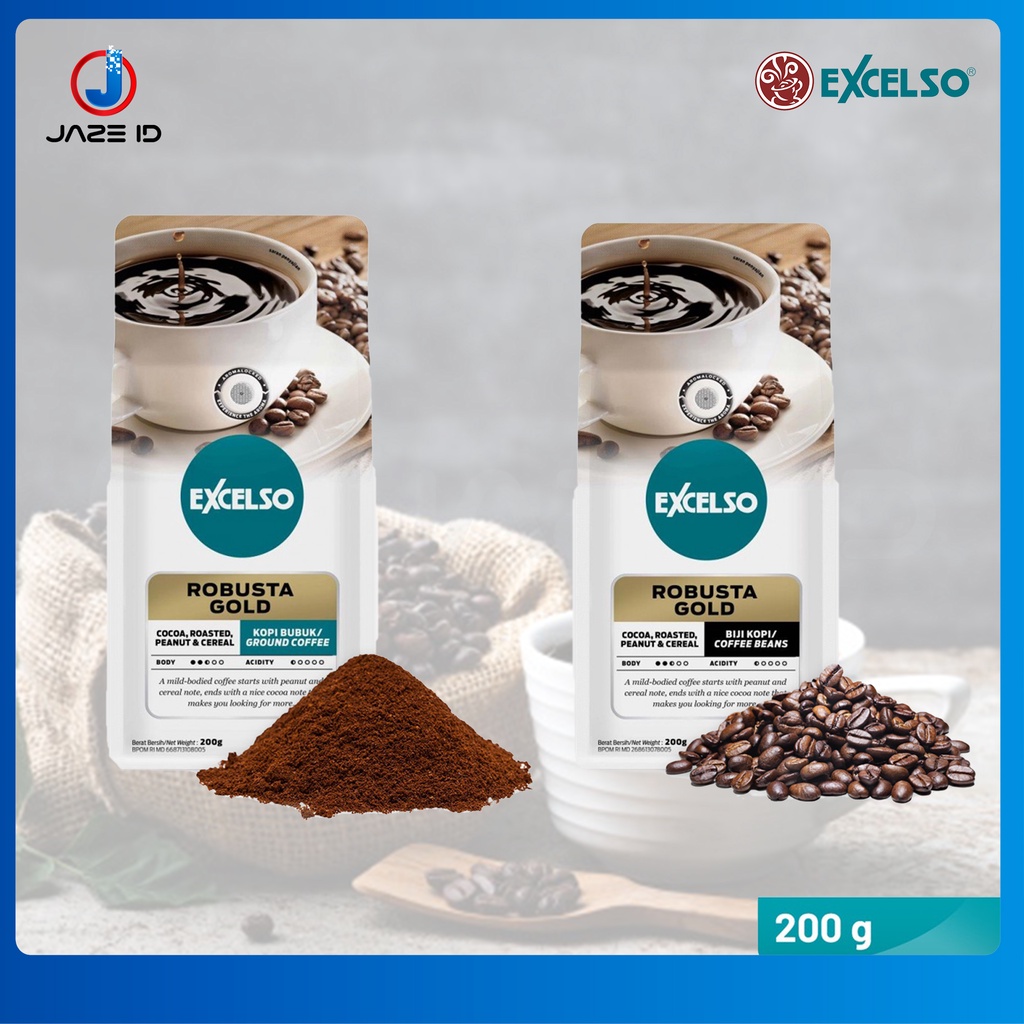 Excelso Robusta Gold Coffee Ground Coffee 200 grams 200g 200gr Beans ...